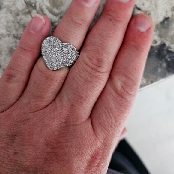 Mrs215 Creations | Jewelry | Blinged Out Silver Toned Adjustable Heart ...